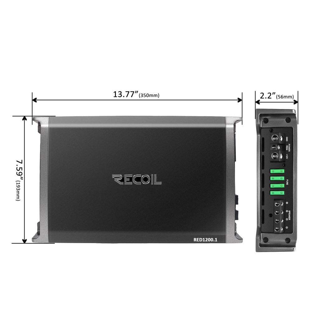 RED1200.1 2500 Watts Class-D Car Audio Mono-block Subwoofer Amplifier ...
