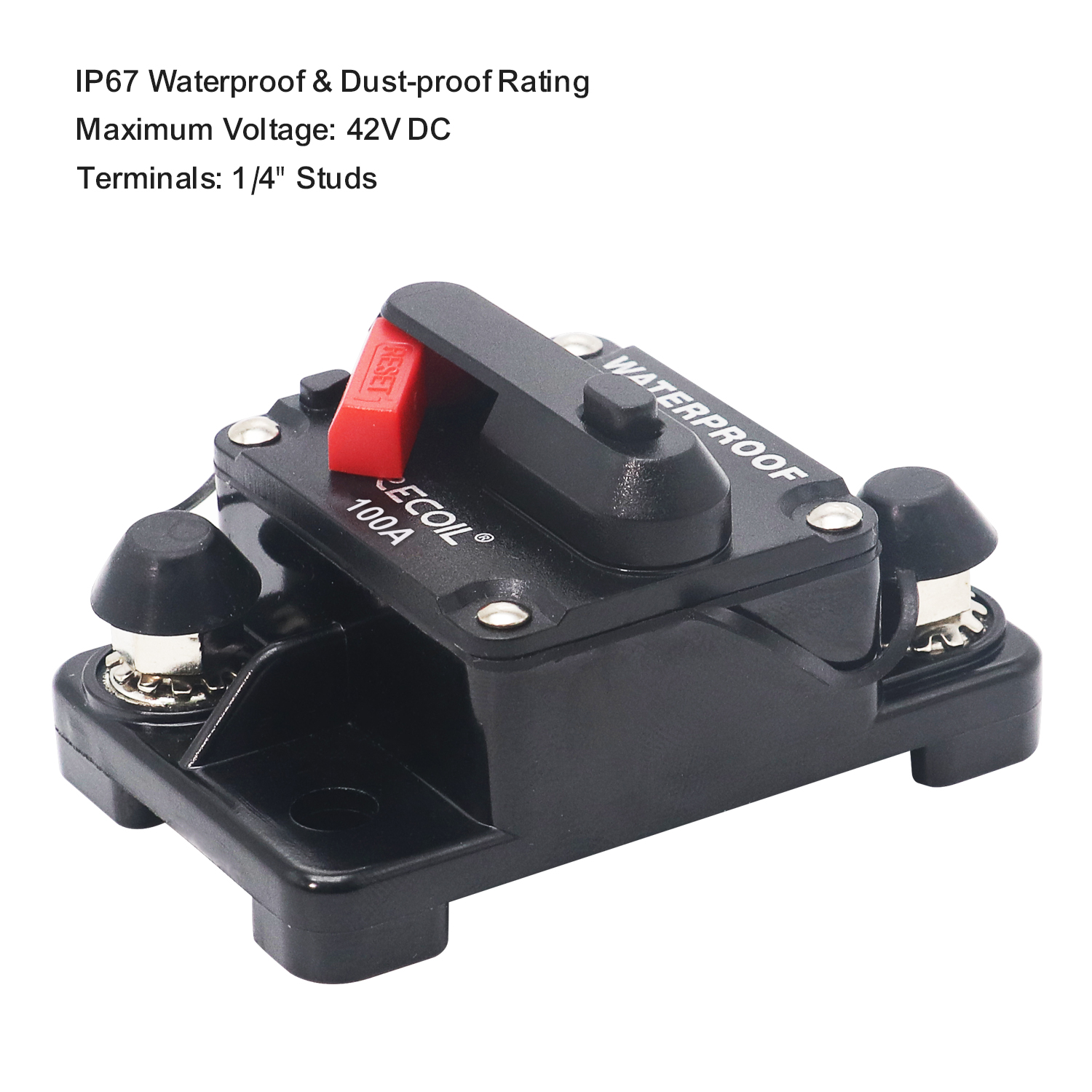 RCB100 Amp Waterproof Circuit Breaker with Switch Manual Reset for Car ...