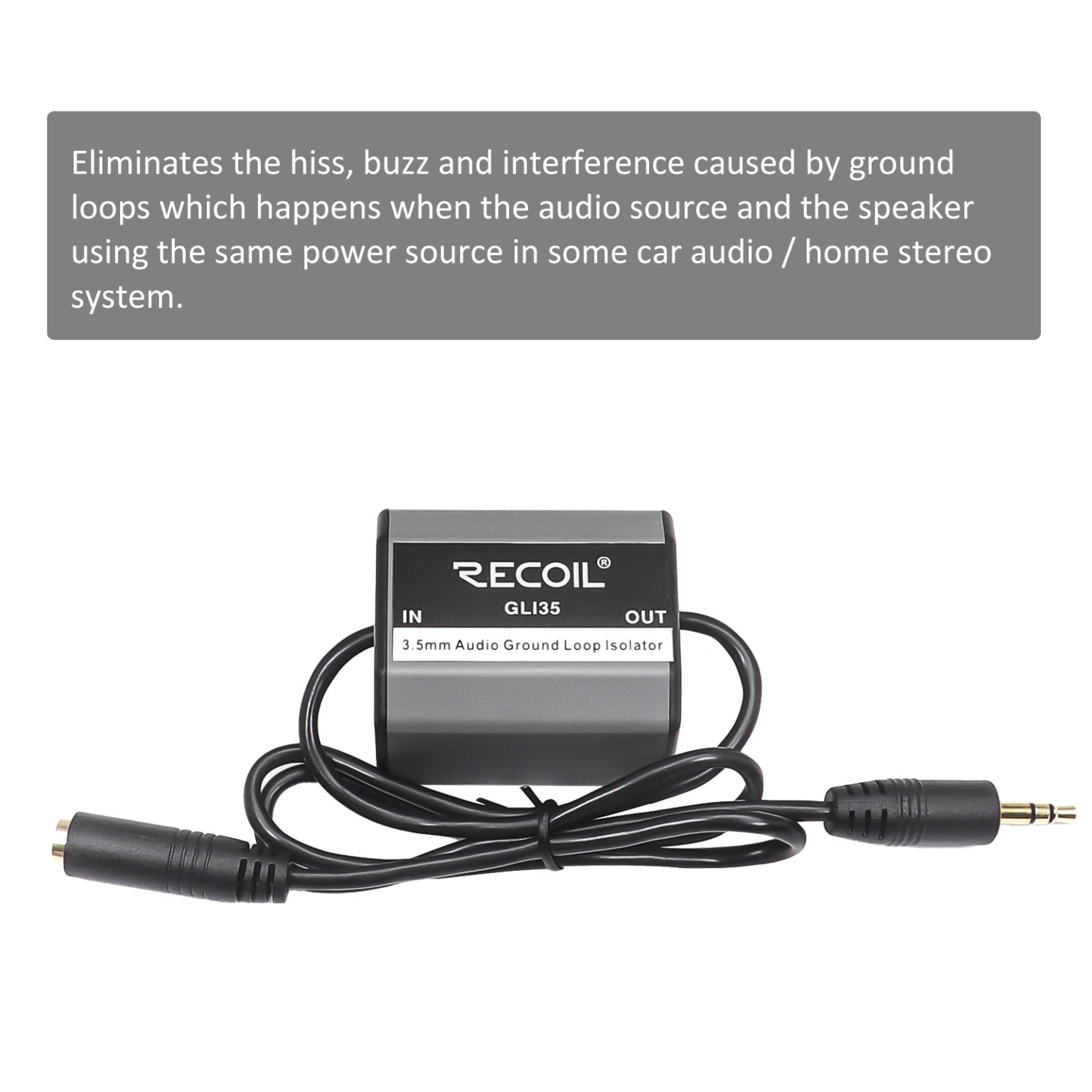 GLI35 Ground Loop Noise Isolator for Car Audio, Home, PC Stereo System ...
