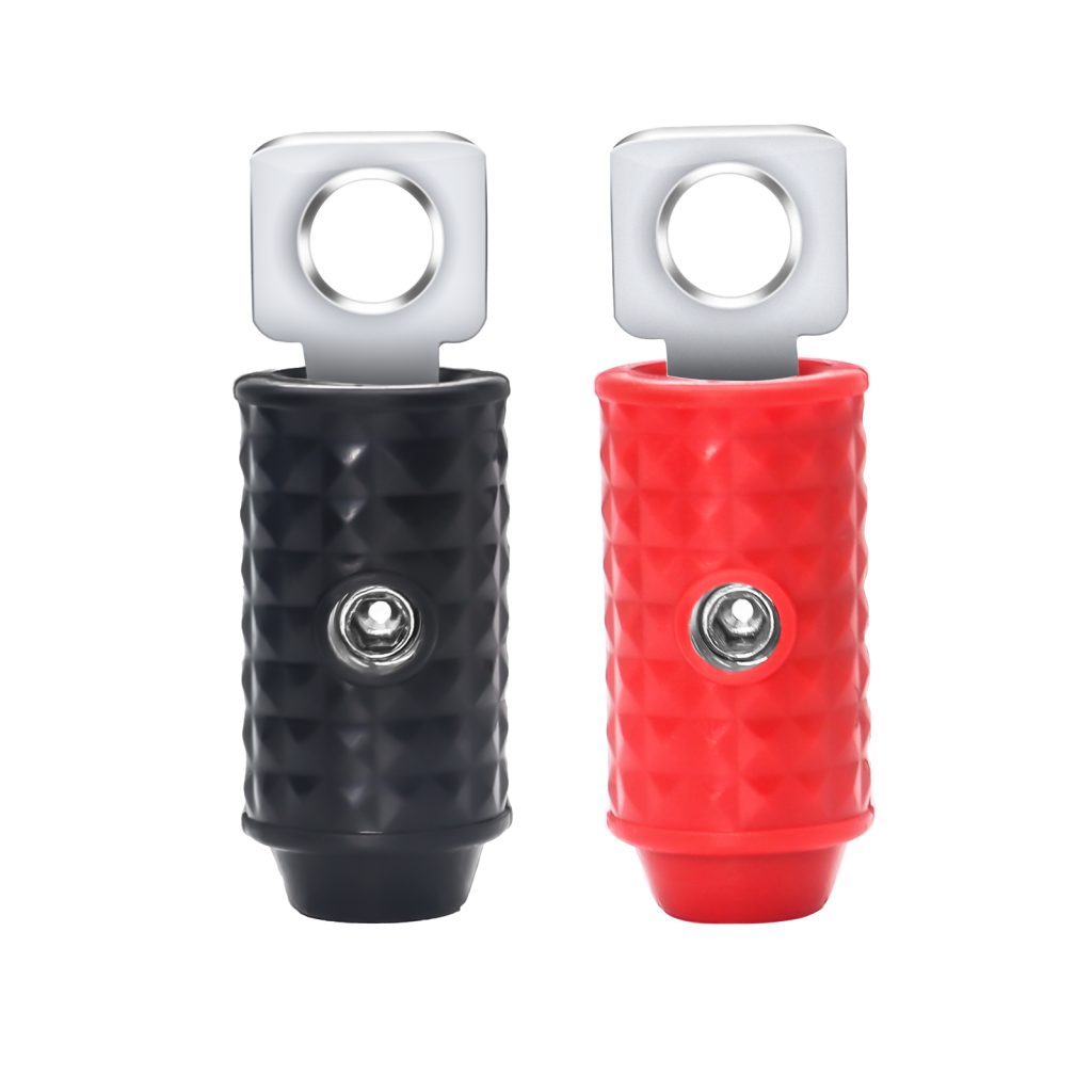 HR4P 4 Gauge Set Screw Brass Ring Terminals Battery Connectors with Red ...