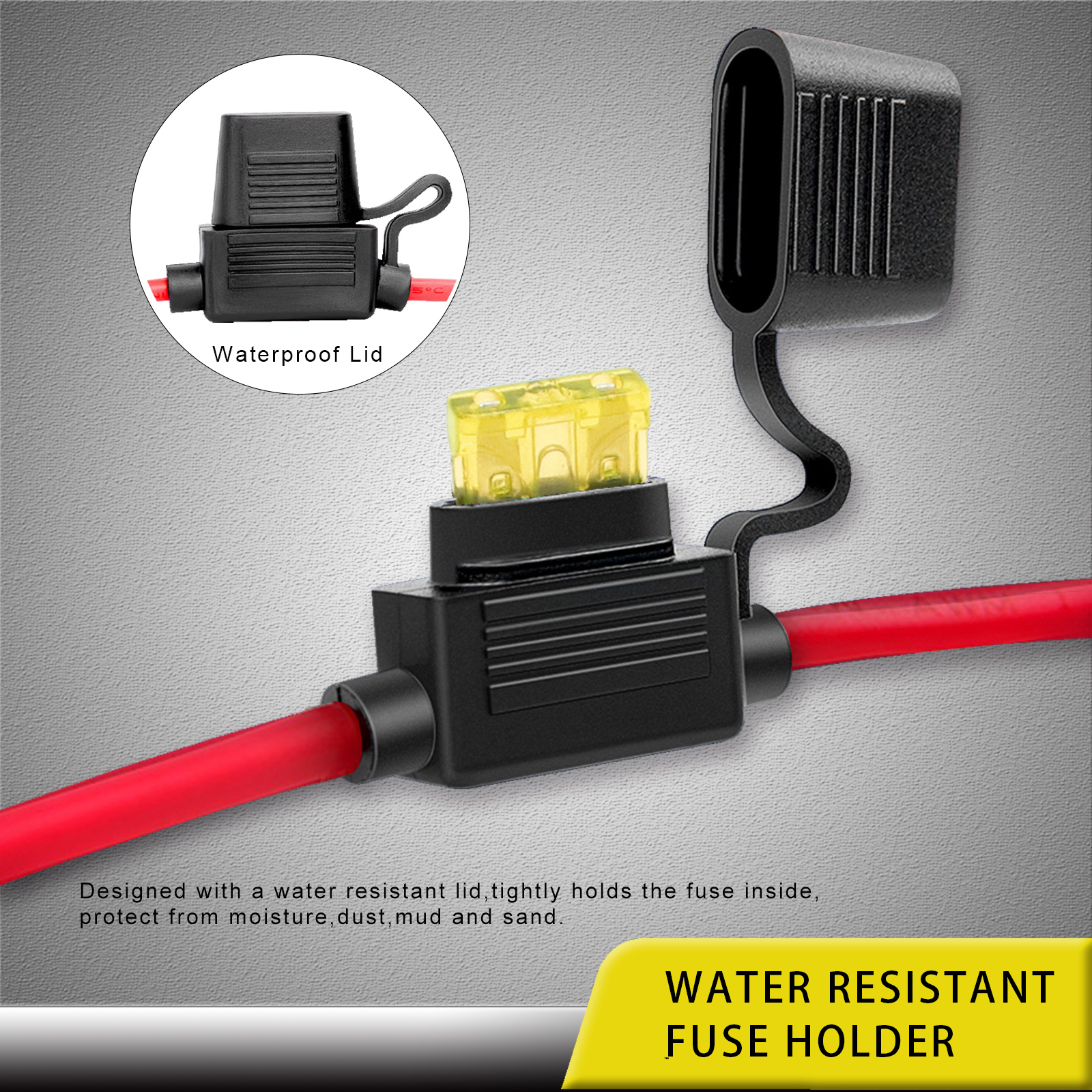 FHA10-5 5-Pack ATC/ATO Inline 10AWG Fuse Holders, True Spec Oxygen Free ...