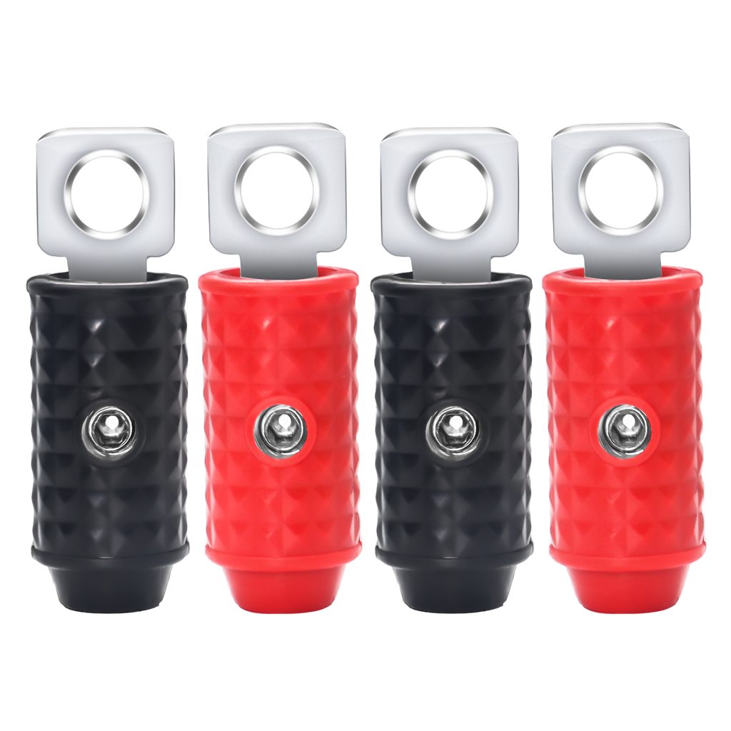 HR0Q 1/0 Gauge Set Screw Brass Ring Terminals Battery Connectors with ...