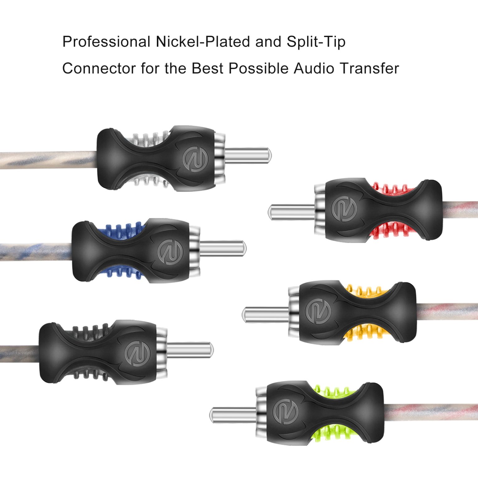 RCI66 100% Oxygen Free Copper 6ft 6-Channel RCA Audio Cable, Twisted ...