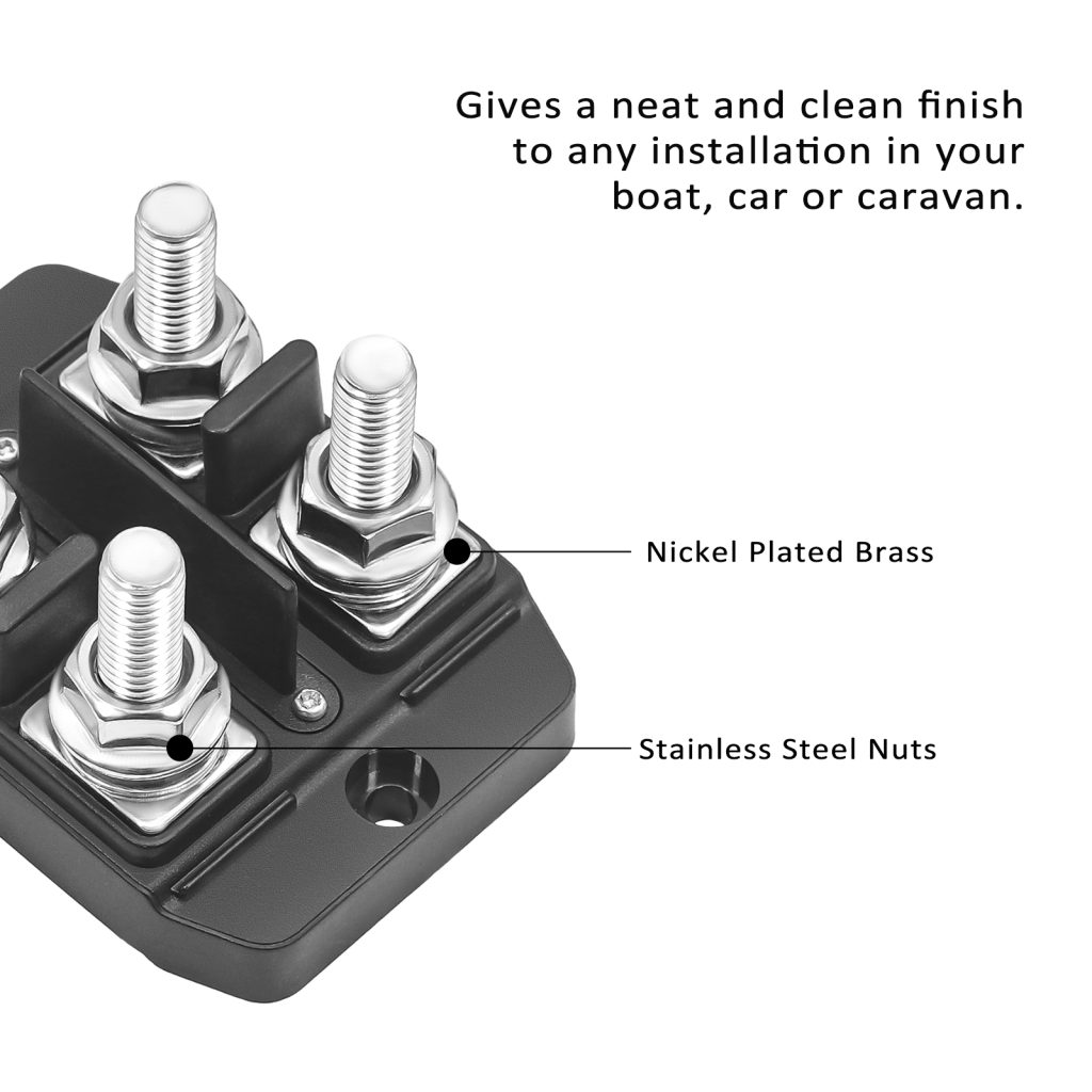 DSI2-516 4-Way Insulated Busbar 4 x 5/16” Studs Power and Ground ...
