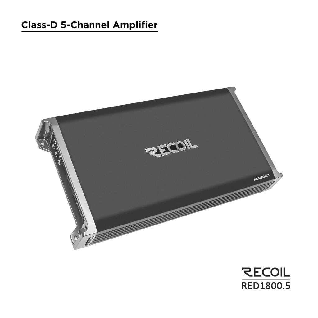 RED1800.5 1,800 Watts Class-D Car Audio 5-Channel Amplifier, Mono 1 Ohm ...