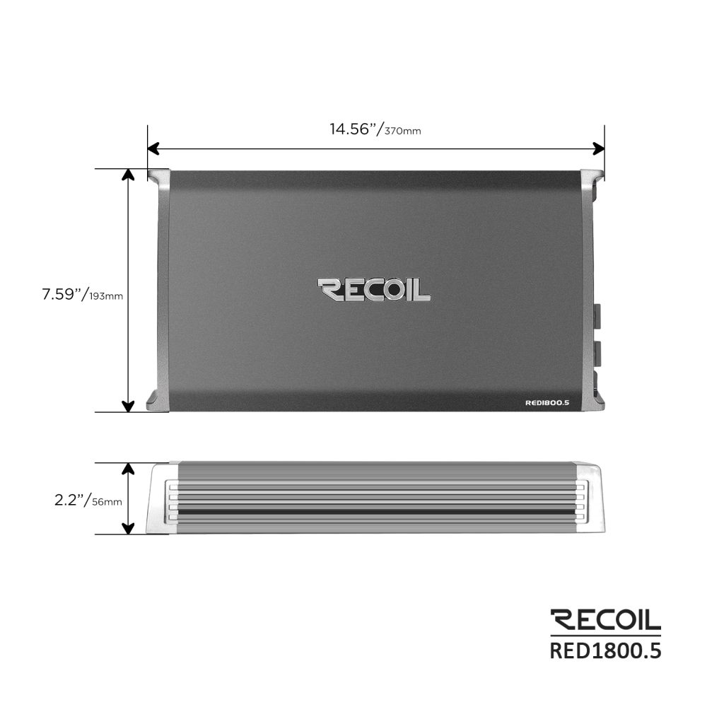 RED1800.5 1,800 Watts Class-D Car Audio 5-Channel Amplifier, Mono 1 Ohm ...