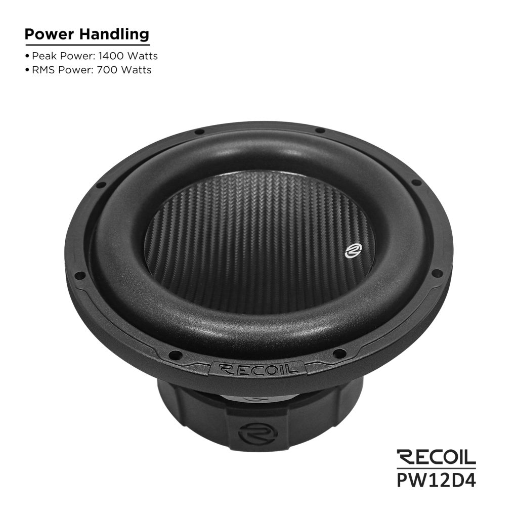 PW12D4 Echo Pro 12 Inch 1,400 Watts Power Dual 4 Ohm Voice Coil, 2.5 ...