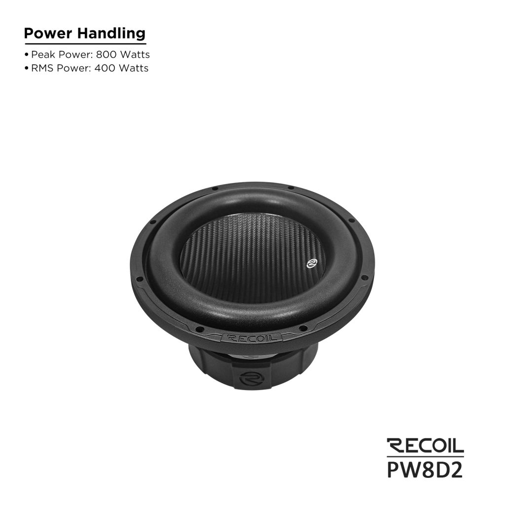 PW8D2 Echo Pro 8 Inch 800 Watts Power Dual 2 Ohm Voice Coil, 2″ Black ...