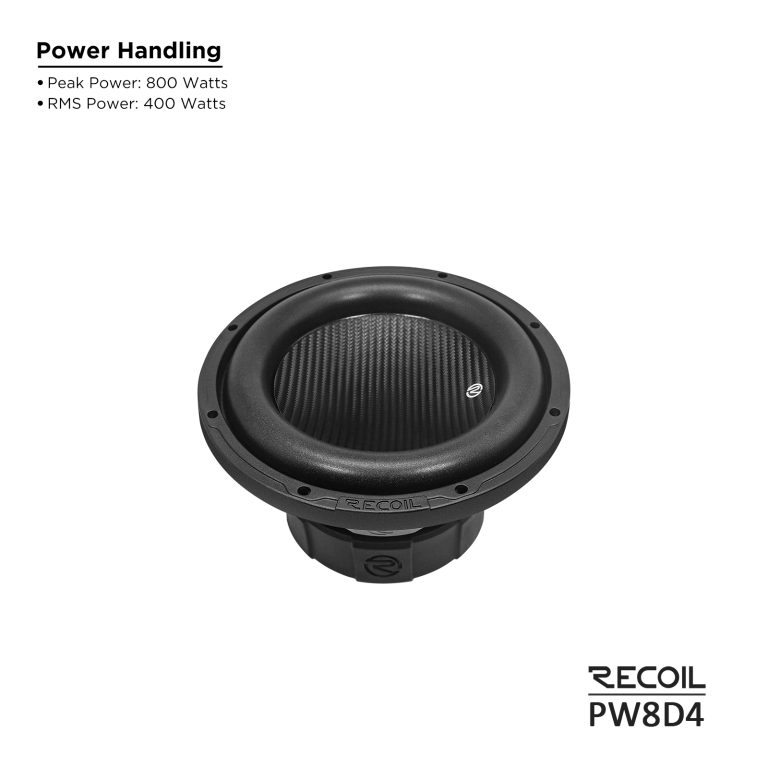PW8D4 Echo Pro 8 Inch 800 Watts Power Dual 4 Ohm Voice Coil, 2″ Black ...