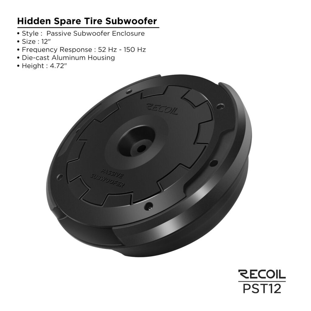 PST12 Hidden 12” Passive Car Audio Spare Tire Subwoofer System – Recoil ...
