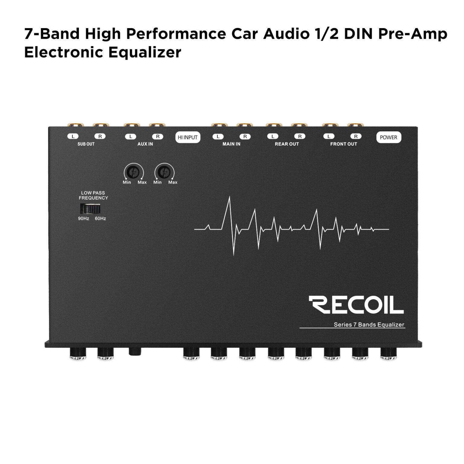 REQ7 7 Band 1/2 DIN Pre-Amp Car Audio Parametric Graphic Equalizer with ...