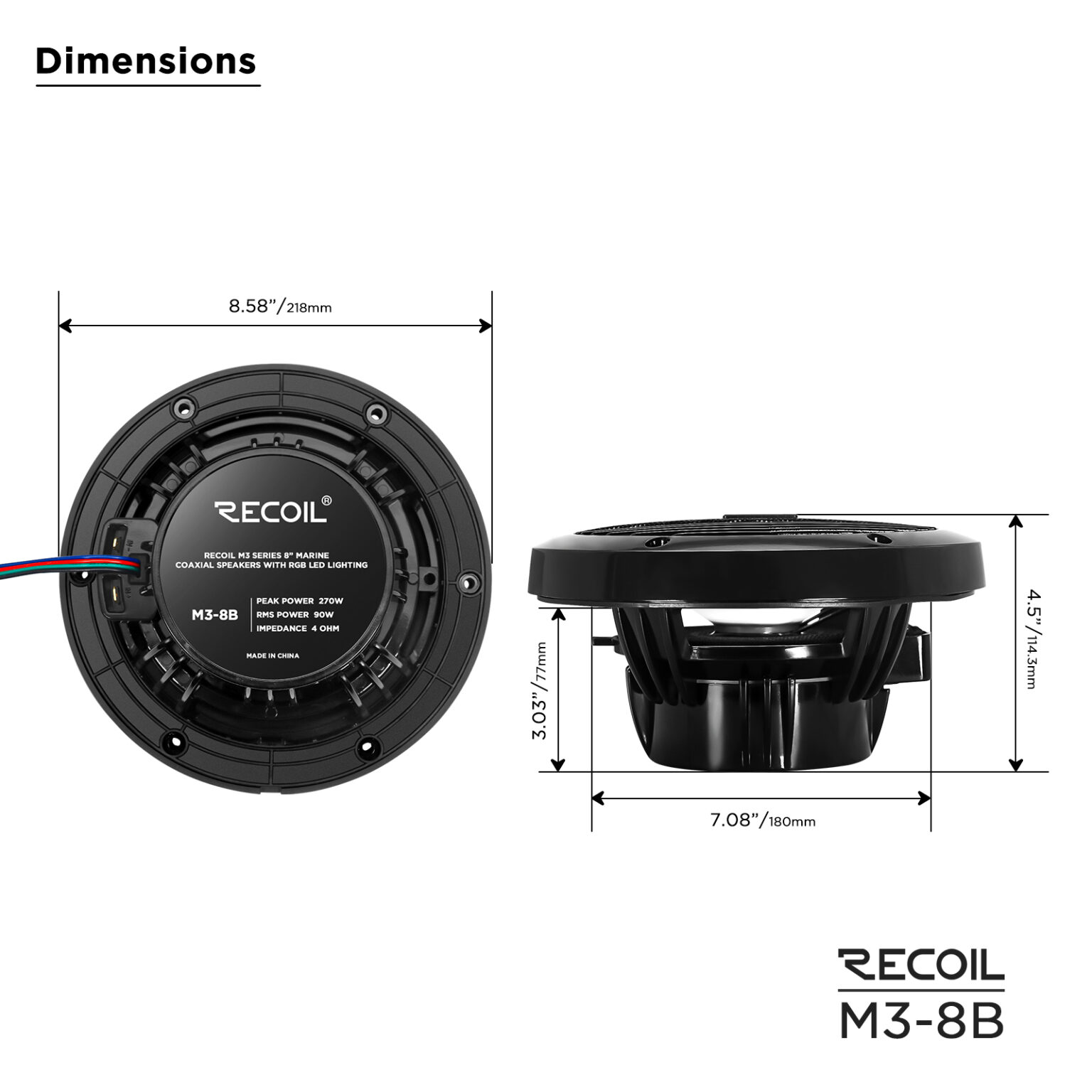 M3-8B 8-INCH MARINE SPEAKERS - Recoil Audio