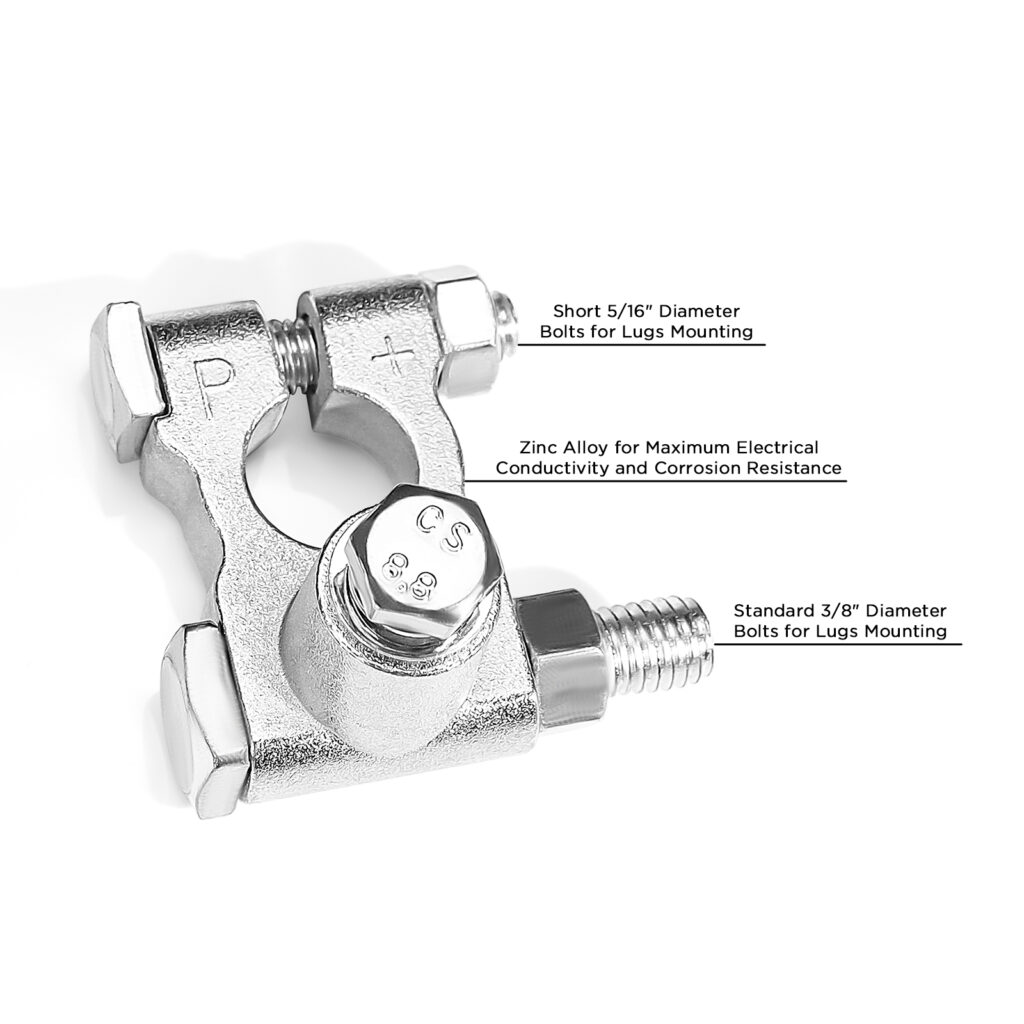 ZBO Military Spec Battery Terminal Top Post Set with OEM Post Adapters ...