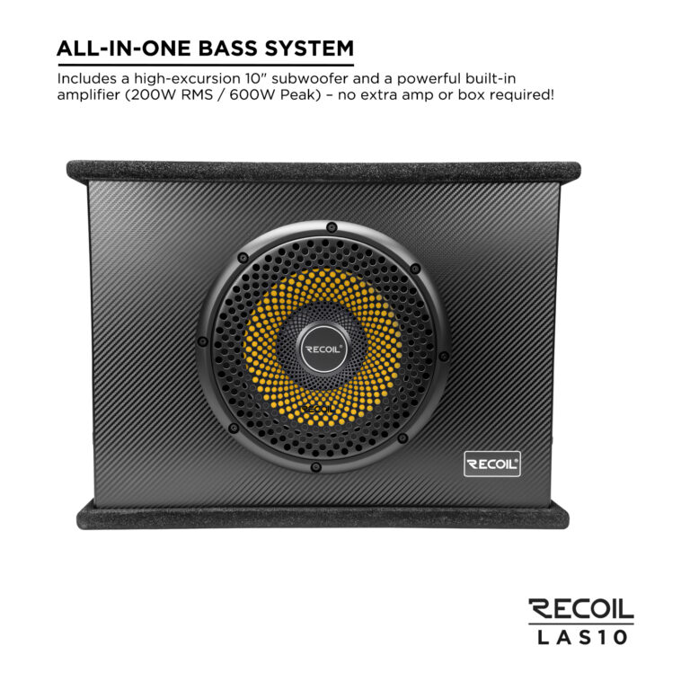LAS10 10″ Shallow Active Powered Subwoofer with Built-in Amplifier ...